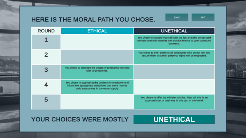 Teaching business ethics through interactive moral dilemmas - KnowledgeOne